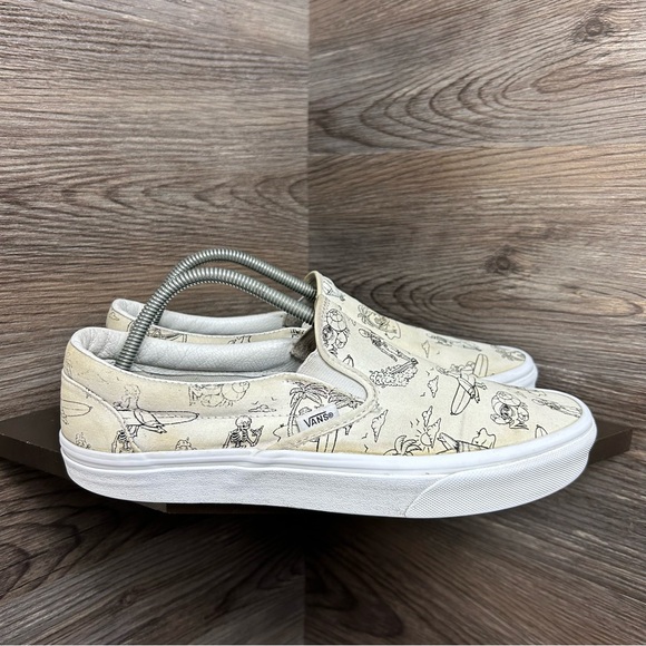 Vans | Shoes | Vans Slip On White Skeleton Skull Surf Skate | Poshmark
